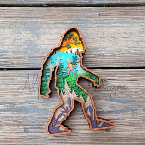 Layered Bigfoot SVG 7 Layer Bigfoot SVG File Glowforge Laser Bigfoot ...