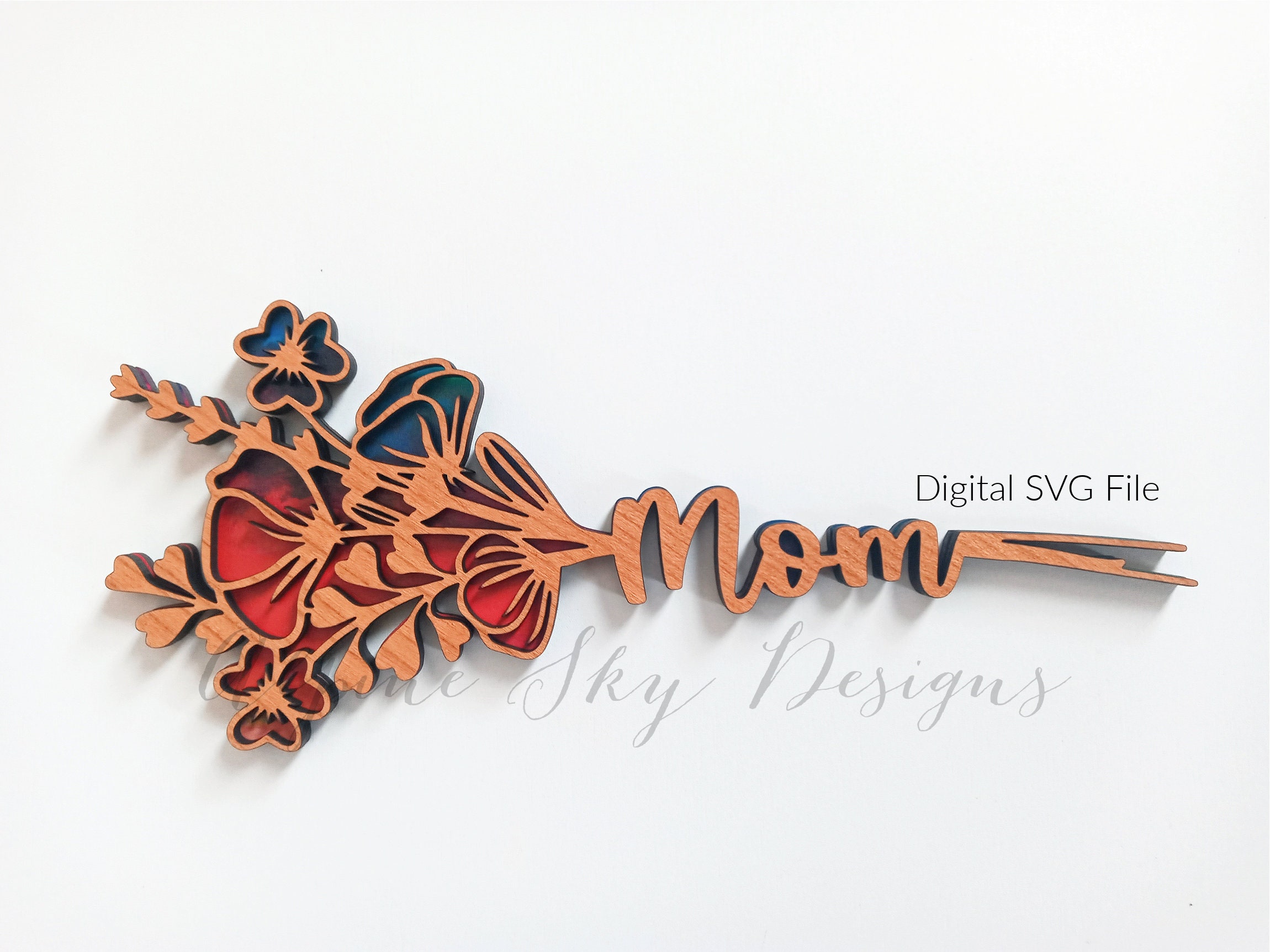 Mom Flower Bouquet SVG Mothers Day Flower SVG File Mothers - Etsy