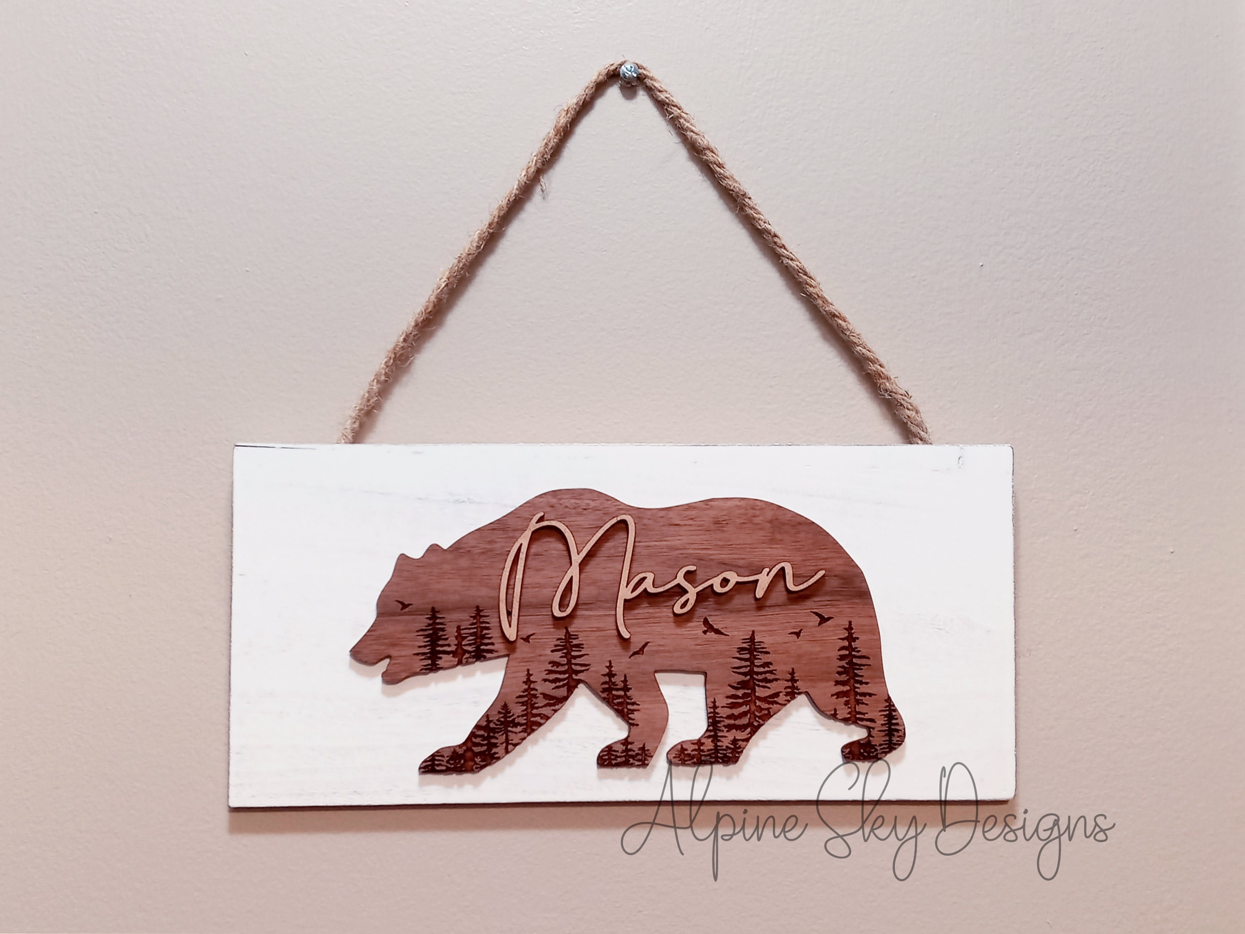 Engraved Bear Sign SVG | Bear SVG Glowforge | Bear SVG Laser ...