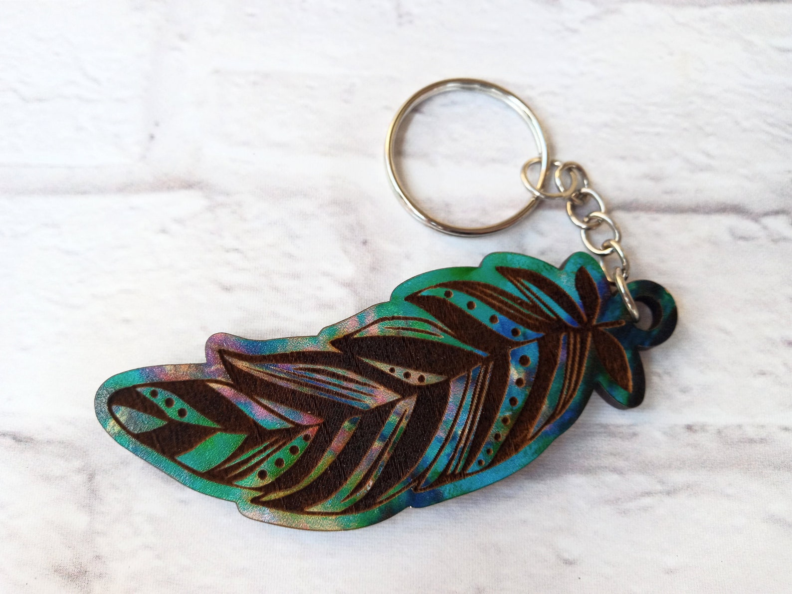 Feather Keychain SVG Glowforge Keychain SVG Feather SVG - Etsy
