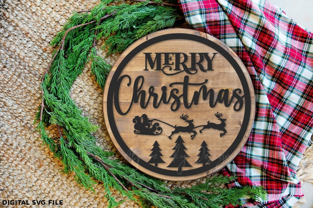 Merry Christmas Sign SVG for Glowforge | Glowforge Christmas SVG ...