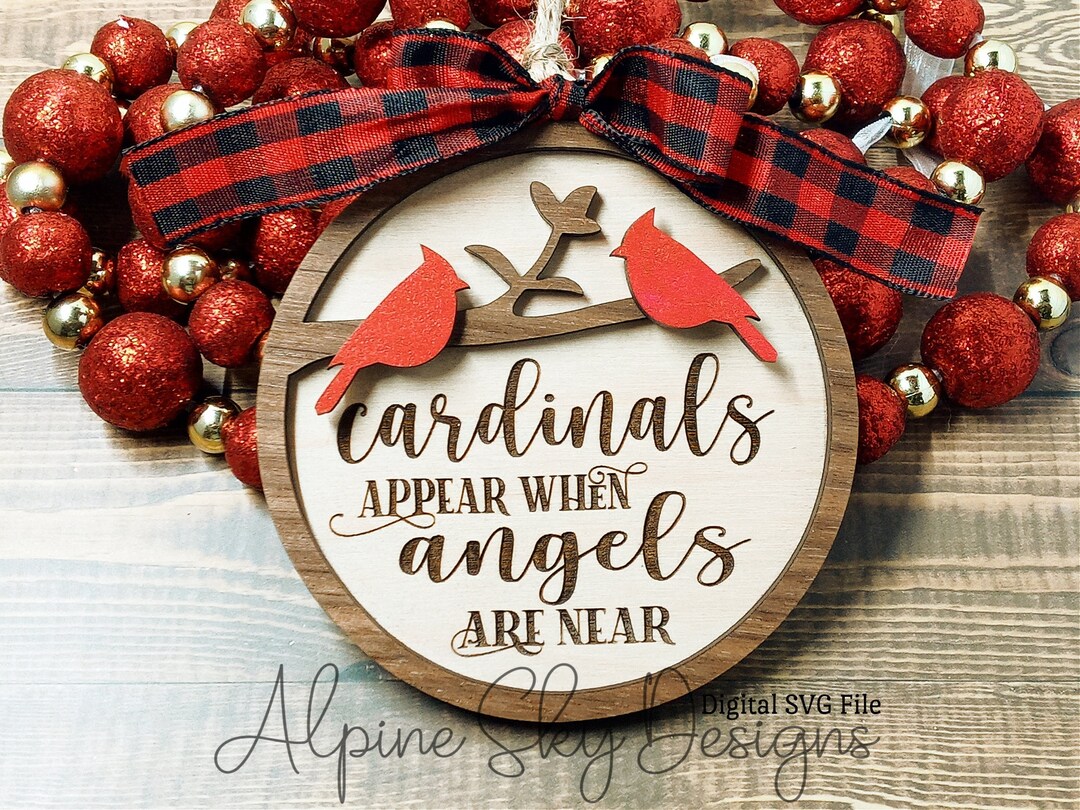 Cardinal Ornament SVG | Cardinal Memorial Svg for Glowforge | Cardinals ...