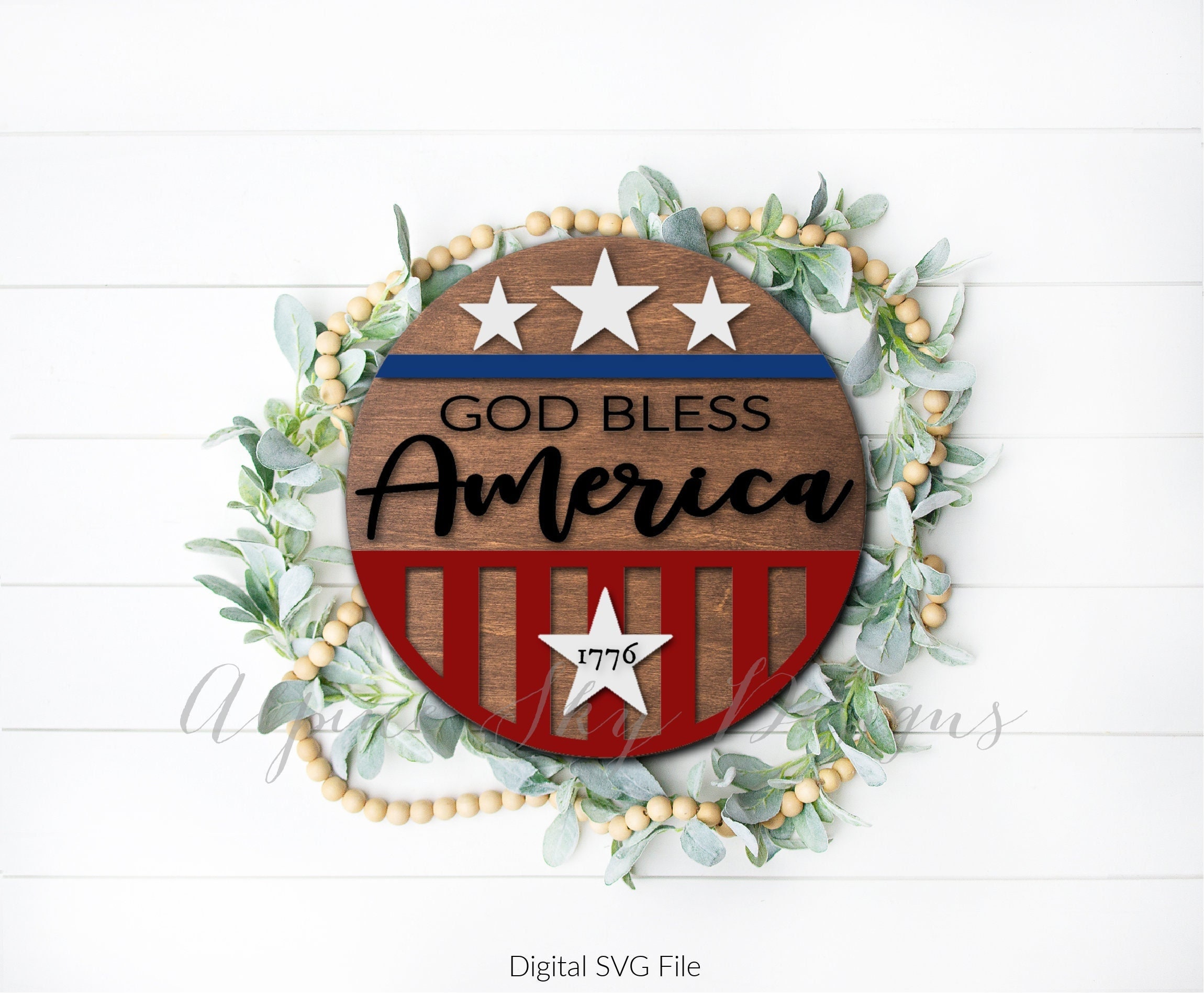 God Bless America Sign SVG Patriotic Sign SVG Glowforge - Etsy