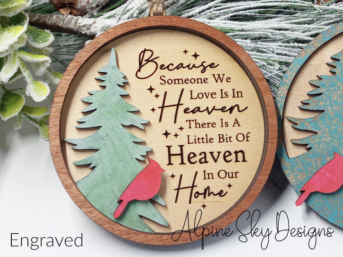 Memorial Ornament Svg Cardinal Ornament SVG Laser Memorial - Etsy