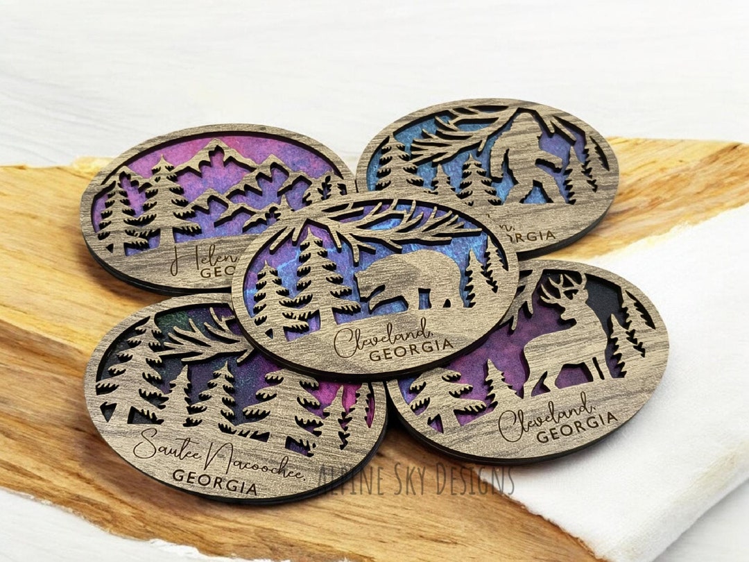 Fridge Magnet SVG Bundle Glowforge Laser Woodland Magnets SVG Files ...