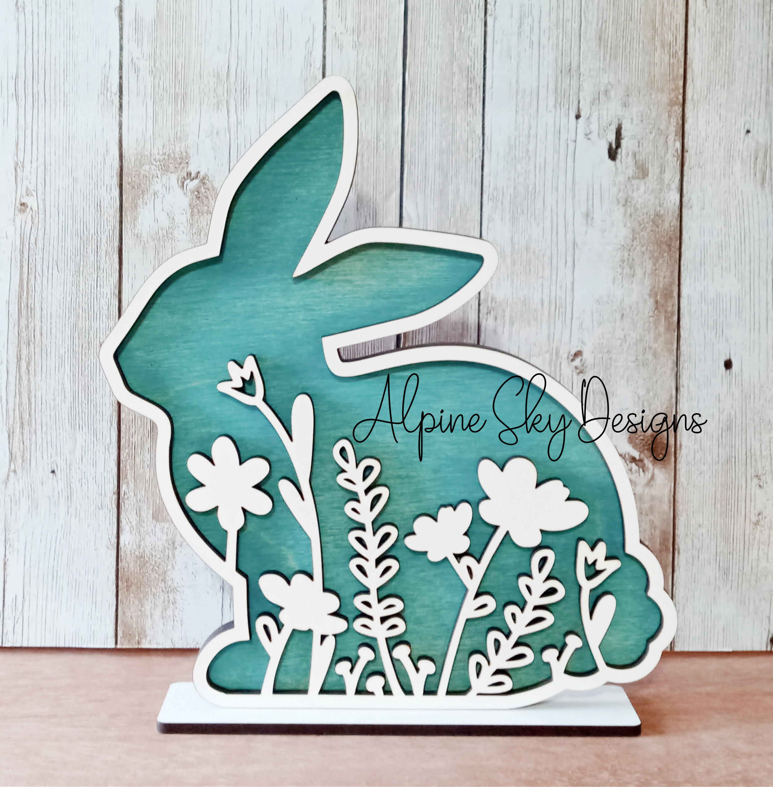 1/8 Floral Bunnies SVG Standing Bunnies SVG File Glowforge - Etsy