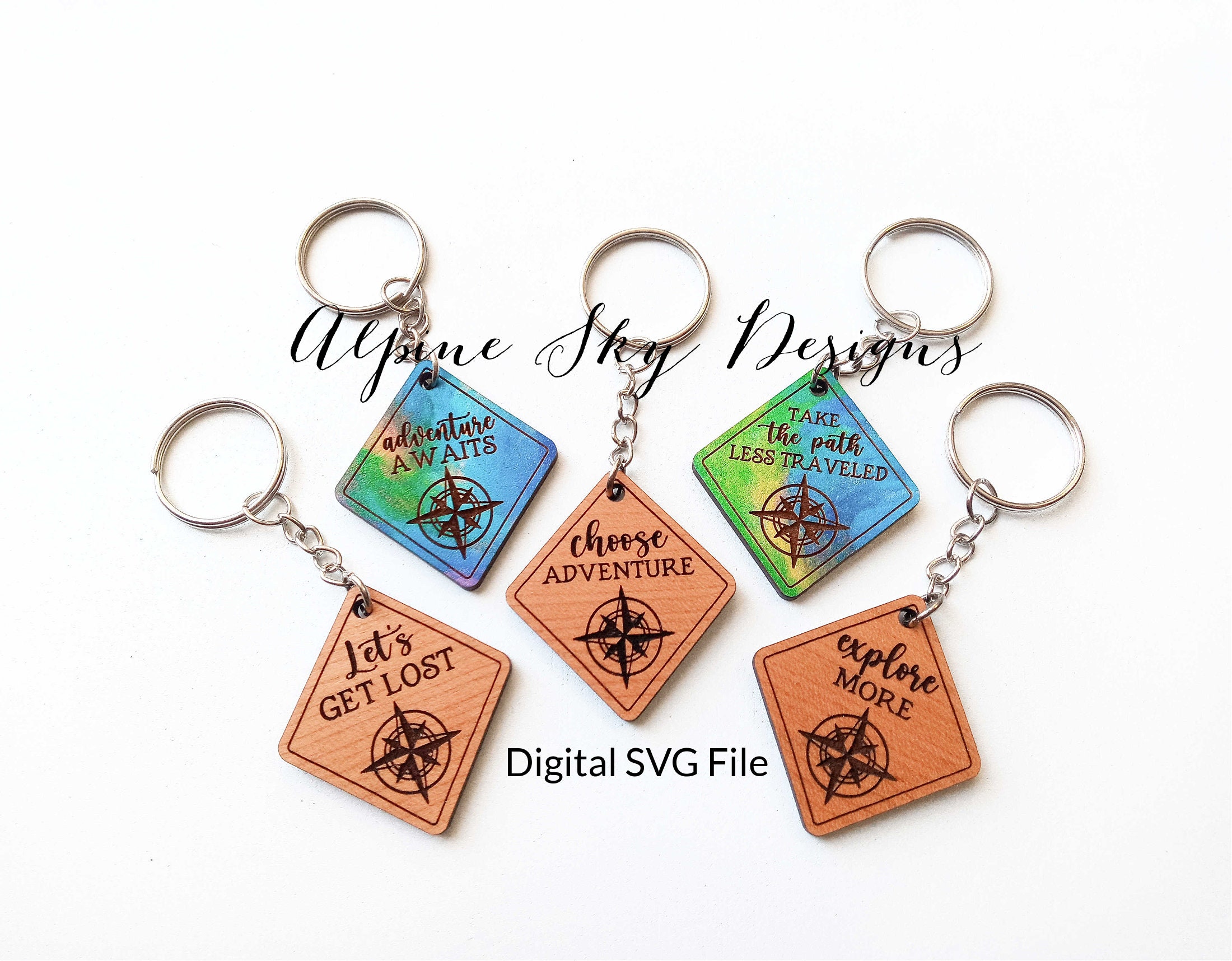Adventure Keychain SVG Bundle Glowforge Keychain SVG - Etsy