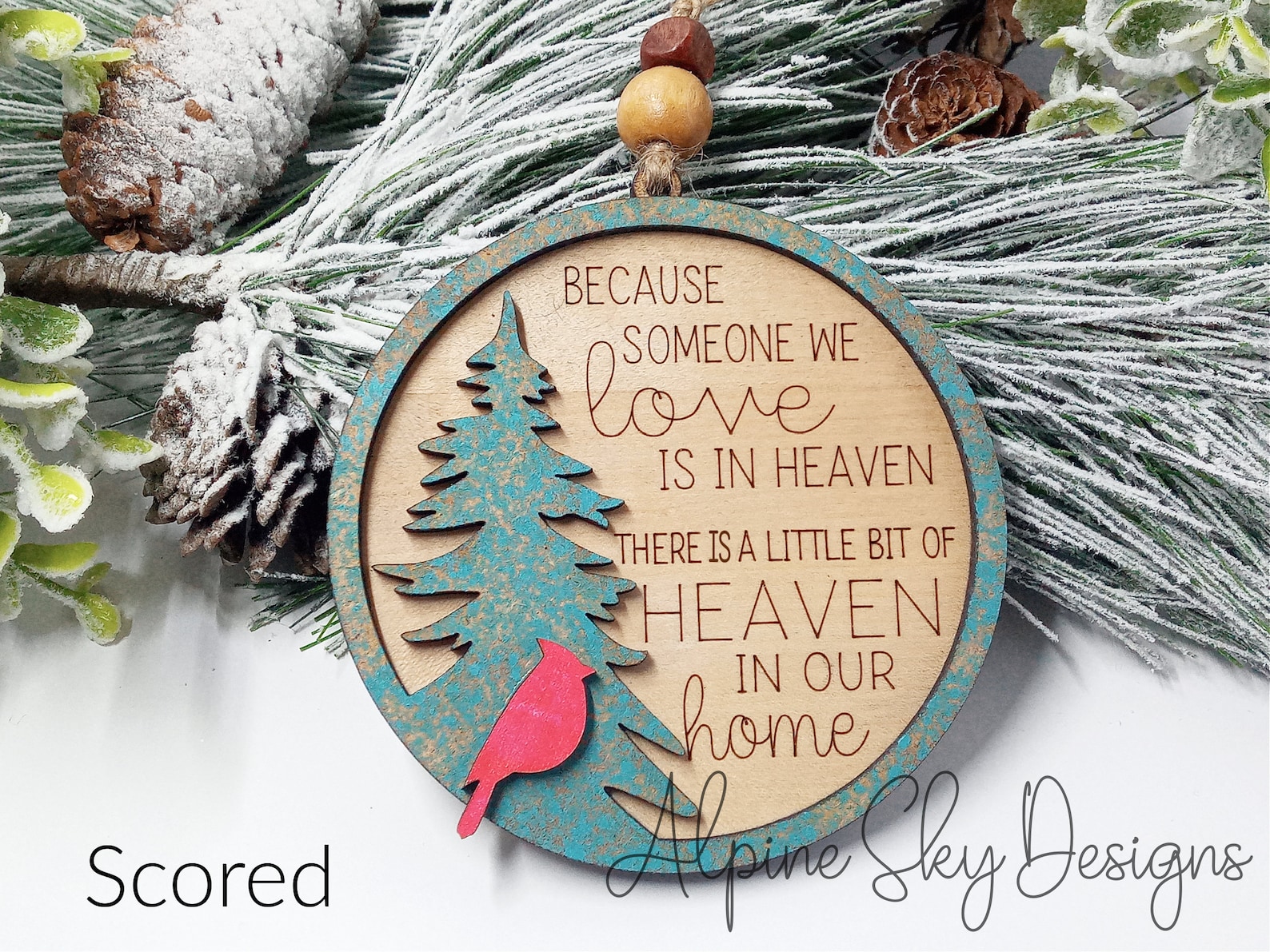 Memorial Ornament Svg Cardinal Ornament SVG Laser Memorial - Etsy