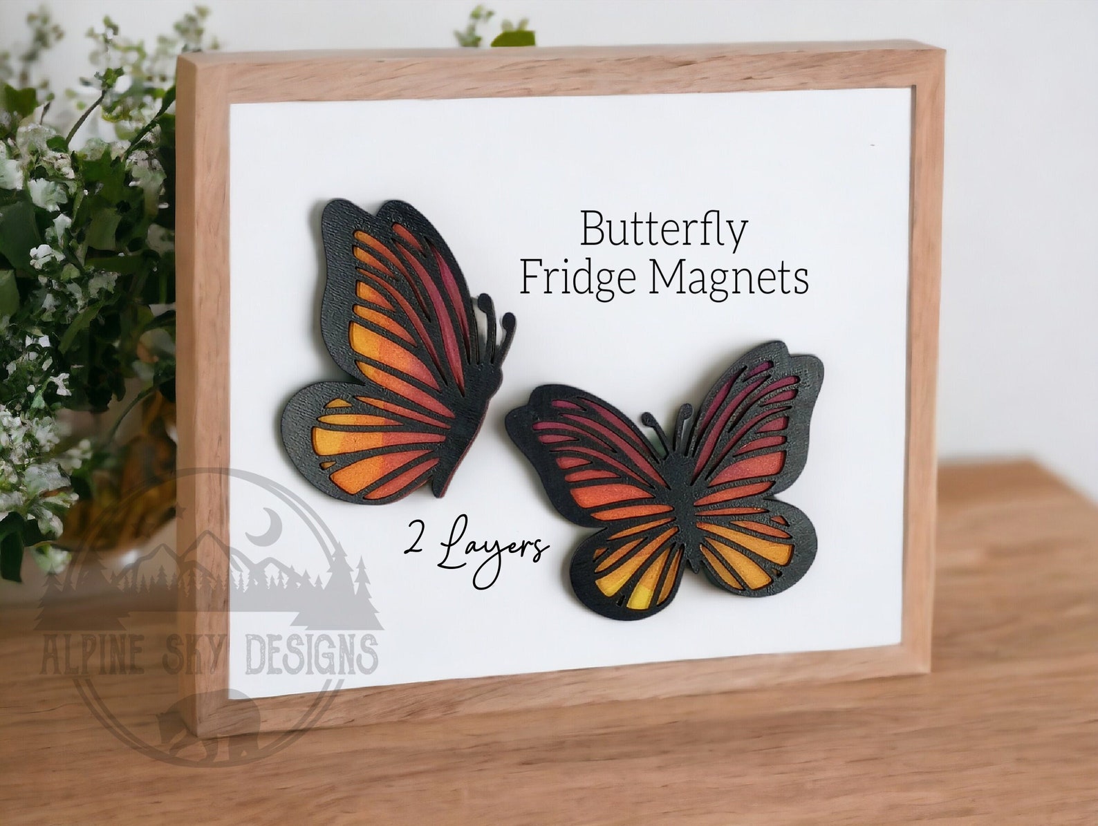 Butterfly Fridge Magnets SVG for Glowforge Laser Butterfly Magnet SVG ...