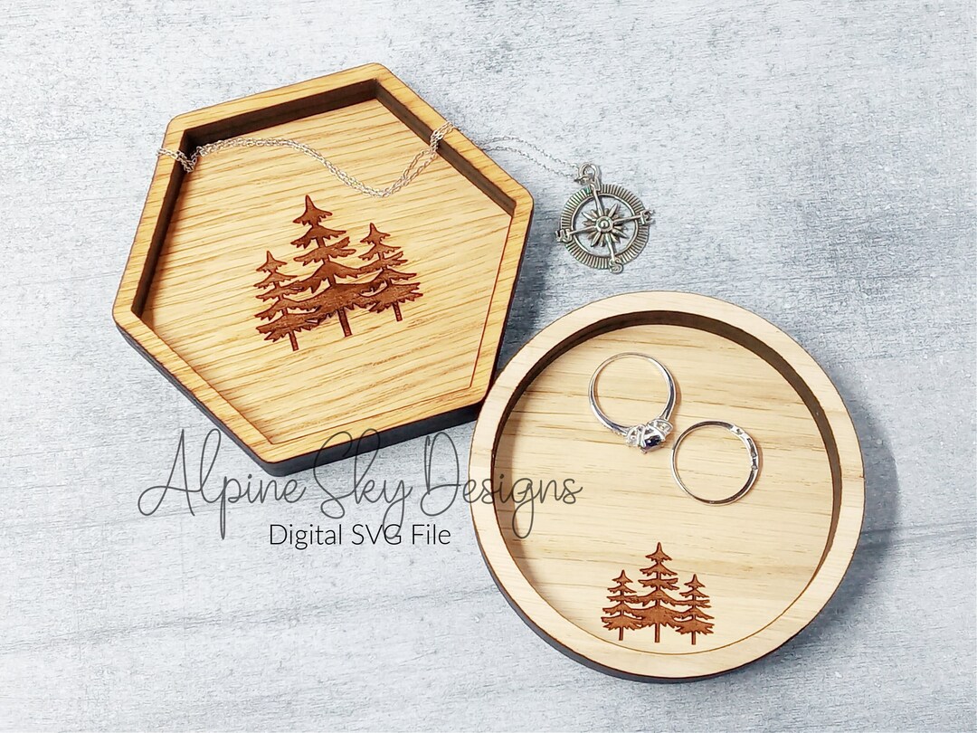 Forest Ring Dish SVG Bundle | Trinket Tray Svg Files | Glowforge Files ...