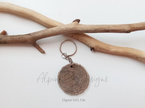 Wood Slice Keychain File Keychain SVG Glowforge Keychain - Etsy