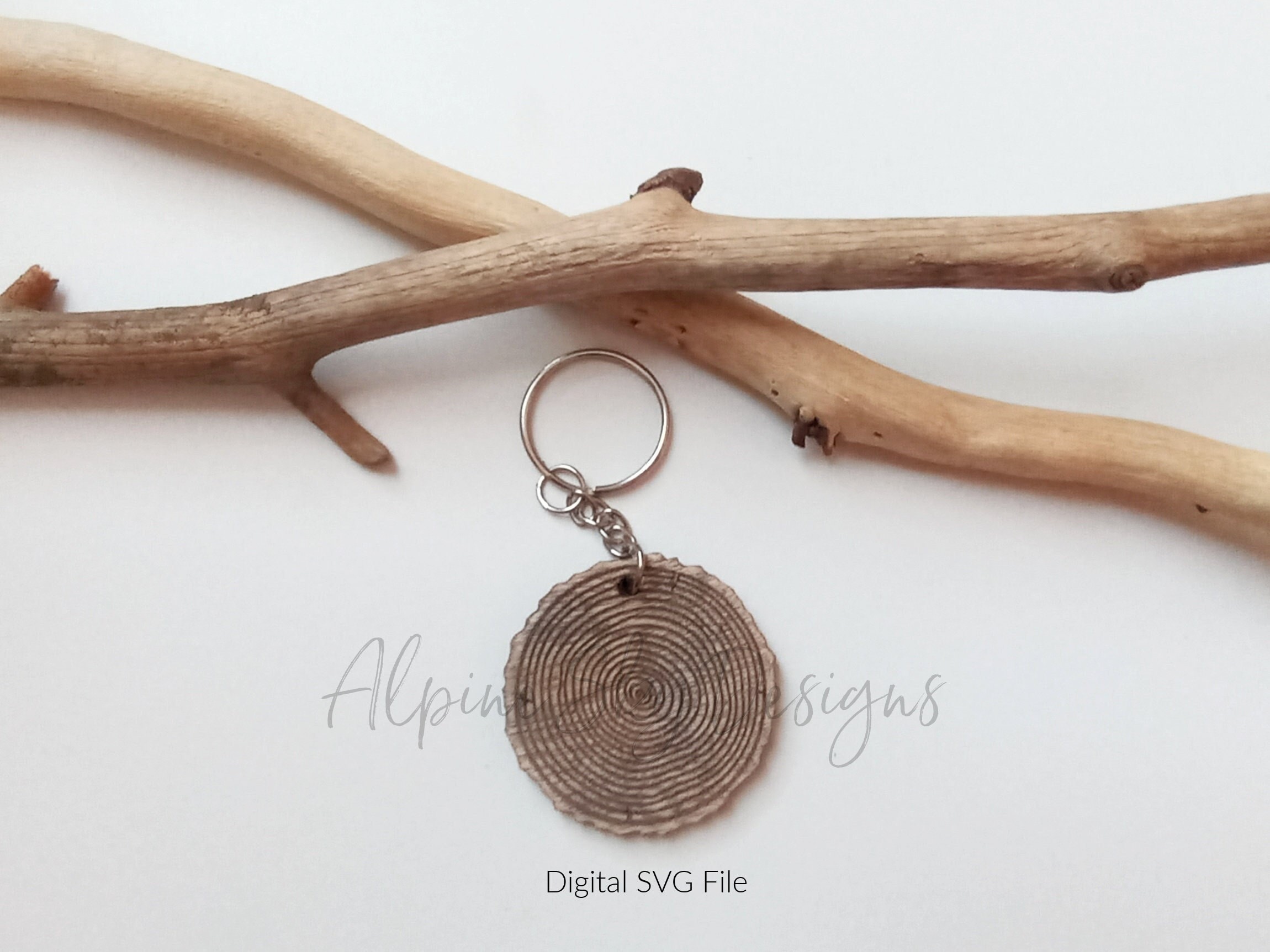Wood Slice Keychain File Keychain SVG Glowforge Keychain - Etsy