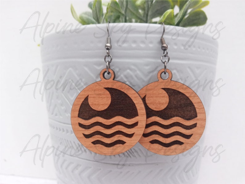 Beach Earring SVG Ocean Earrings SVG Wave Earrings SVG - Etsy