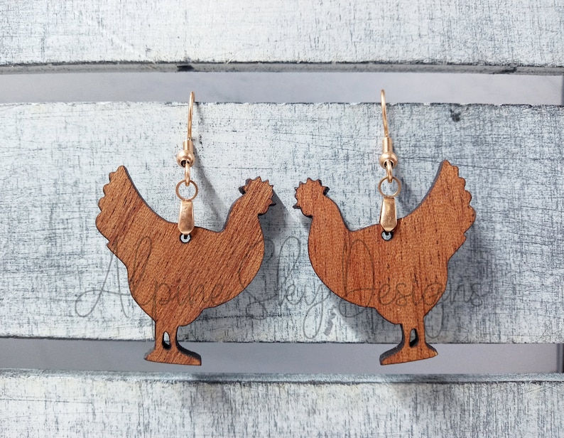 Chicken Earrings SVG | Chicken Earring SVG | Chicken Shaped Earrings ...