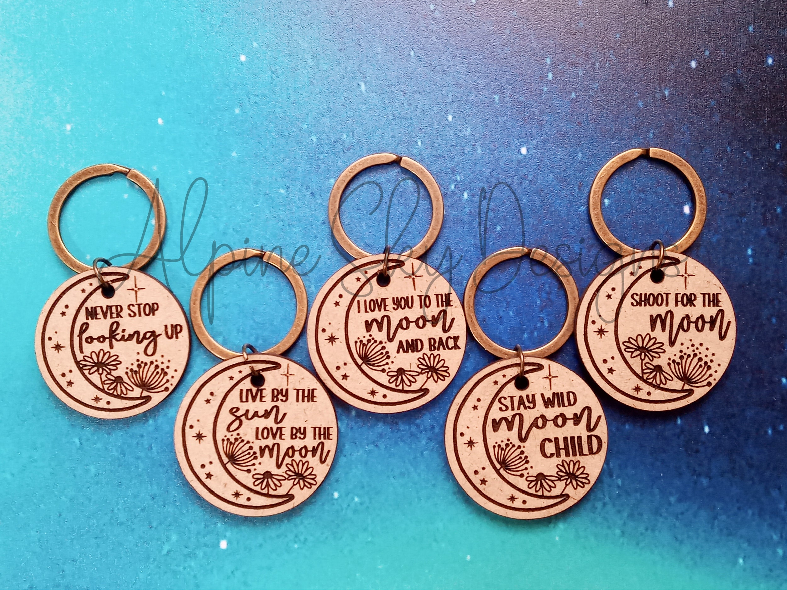Moon Keychain SVG Bundle Glowforge Keychain Files - Etsy Canada