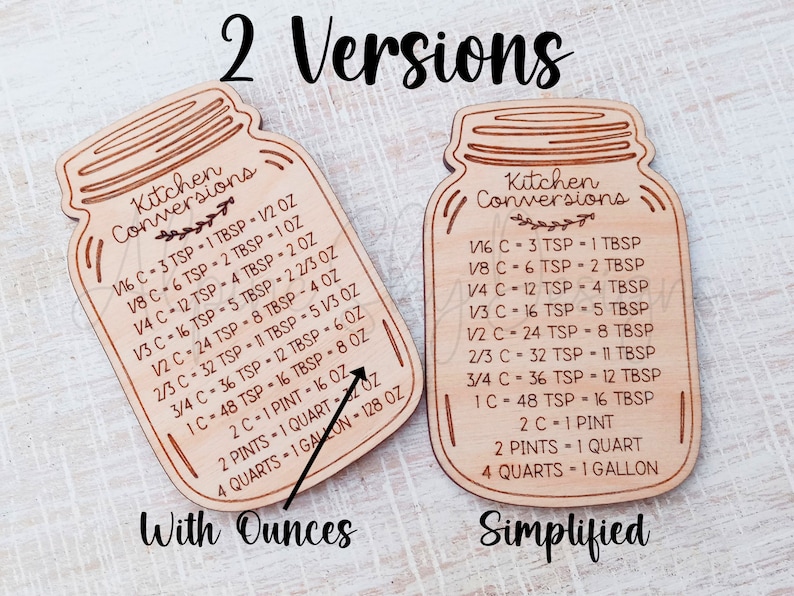 Mason Jar Magnet SVG Kitchen Conversions Magnet SVG Glowforge Mason Jar ...