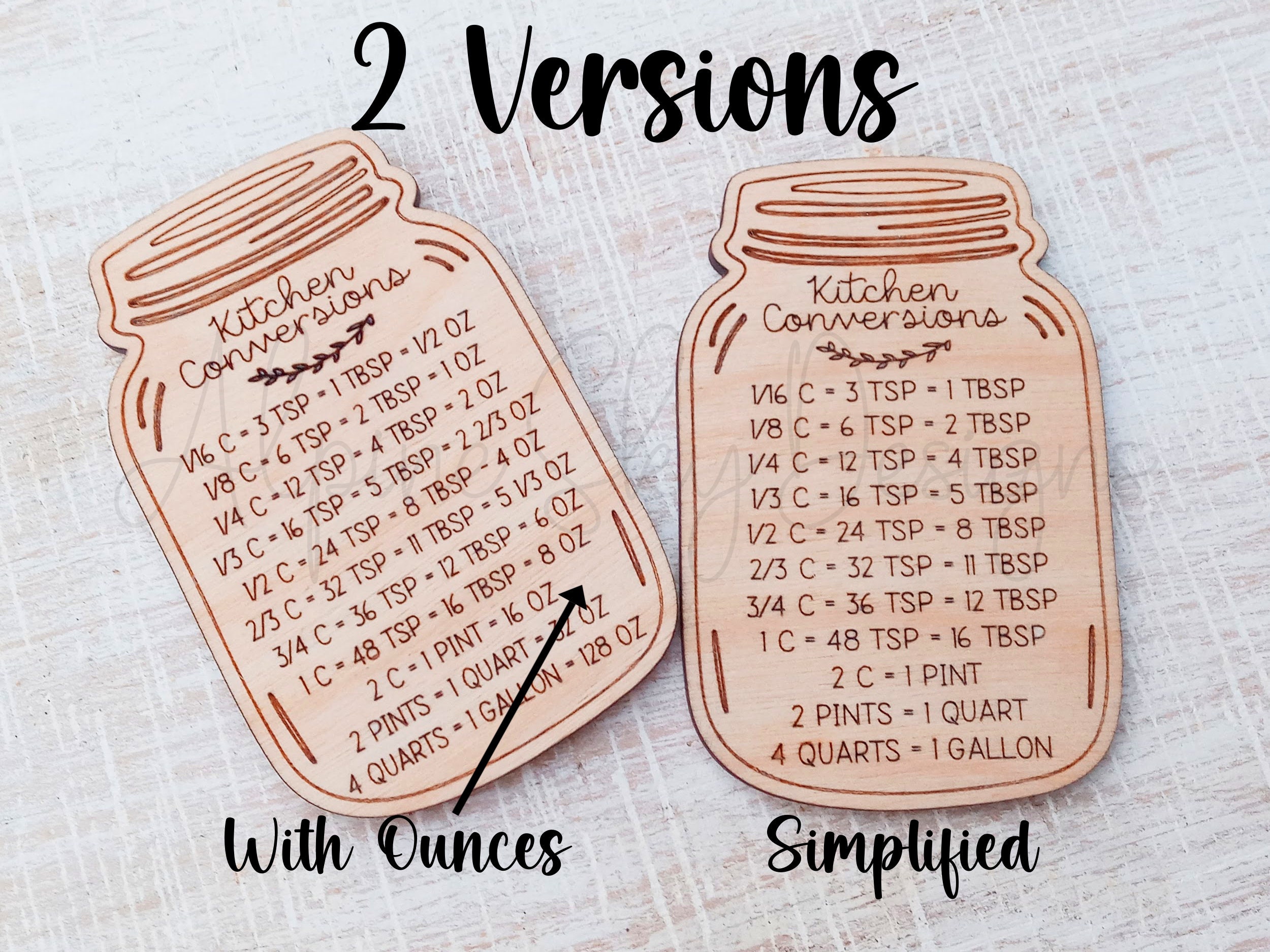 Mason Jar Magnet SVG Kitchen Conversions Magnet SVG Glowforge Mason Jar ...