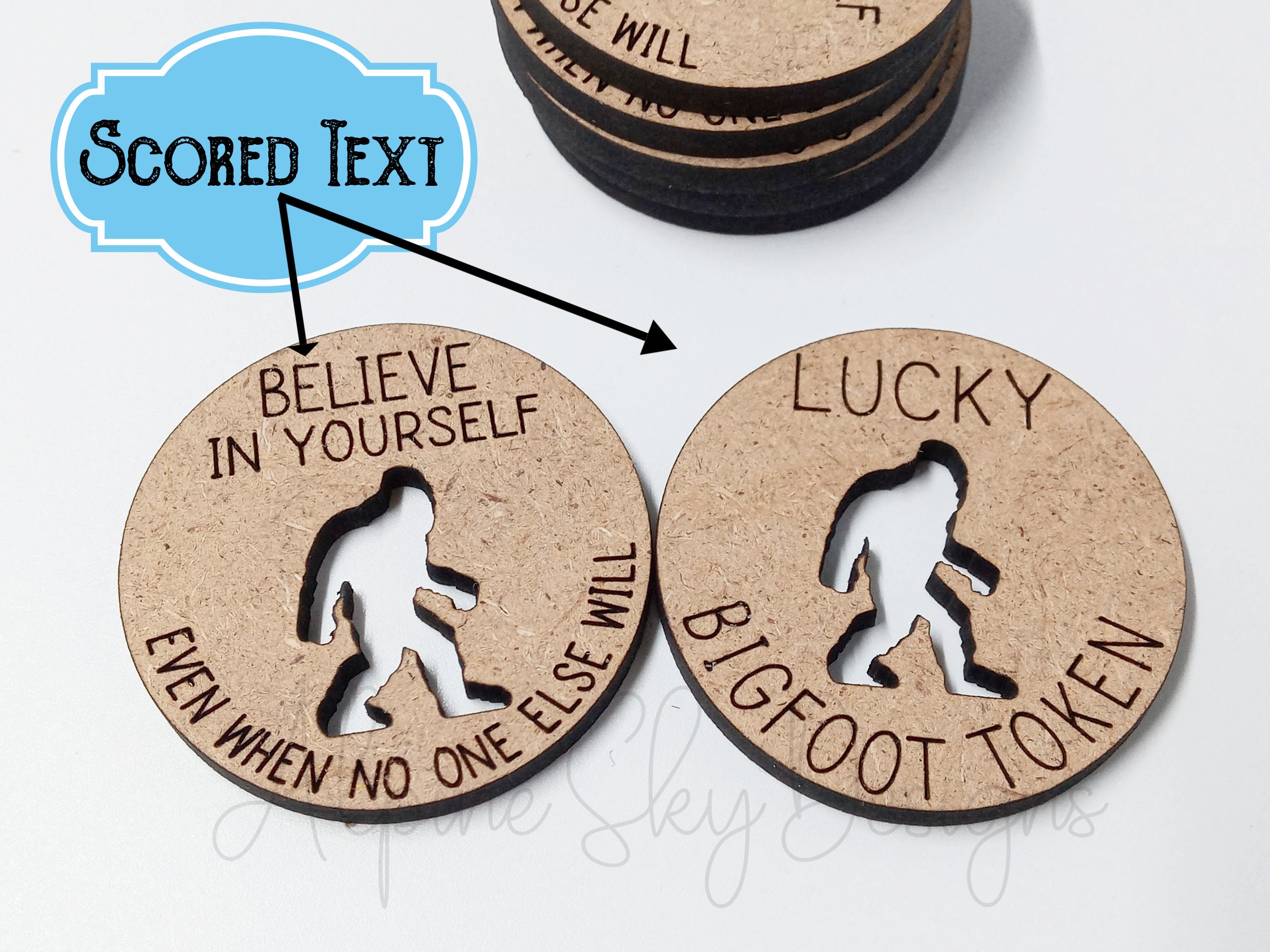 Lucky Bigfoot Tokens SVG Scrap Buster | Bigfoot Token SVG | Pocket Hug ...