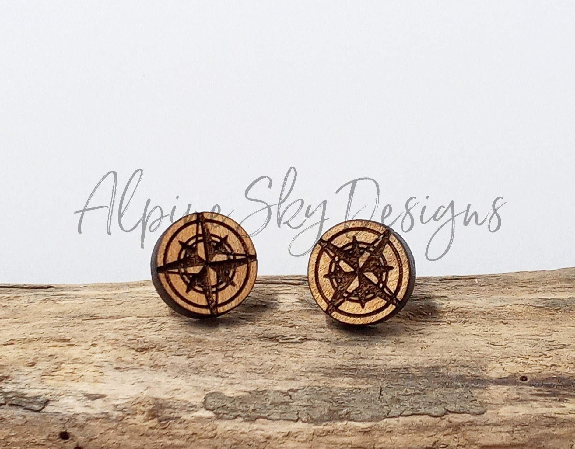 Compass Earring SVG Compass Earrings SVG Glowforge Earring - Etsy