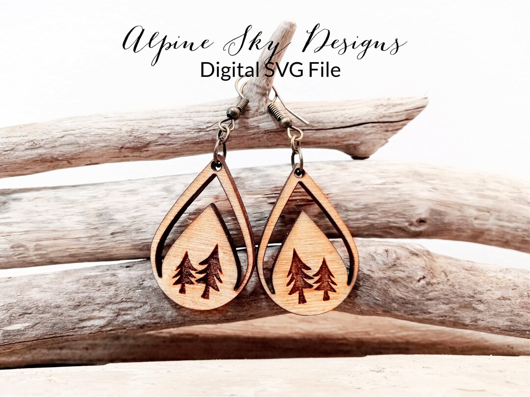 Tree Earrings SVG Teardrop Earring SVG Glowforge Earring Svg Glowforge ...