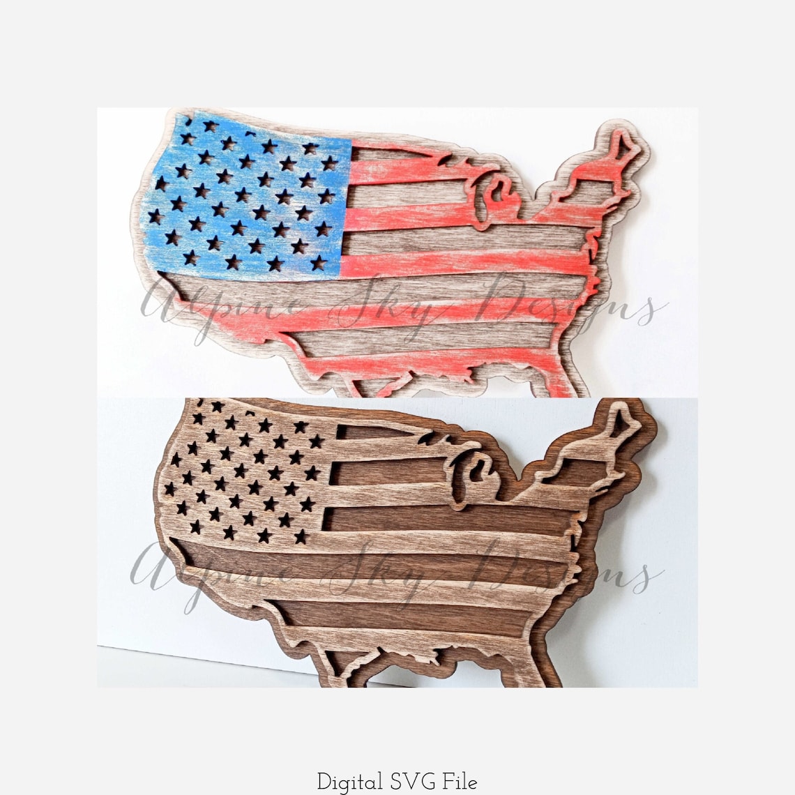 America SVG File American Flag SVG Laser 4th of July - Etsy