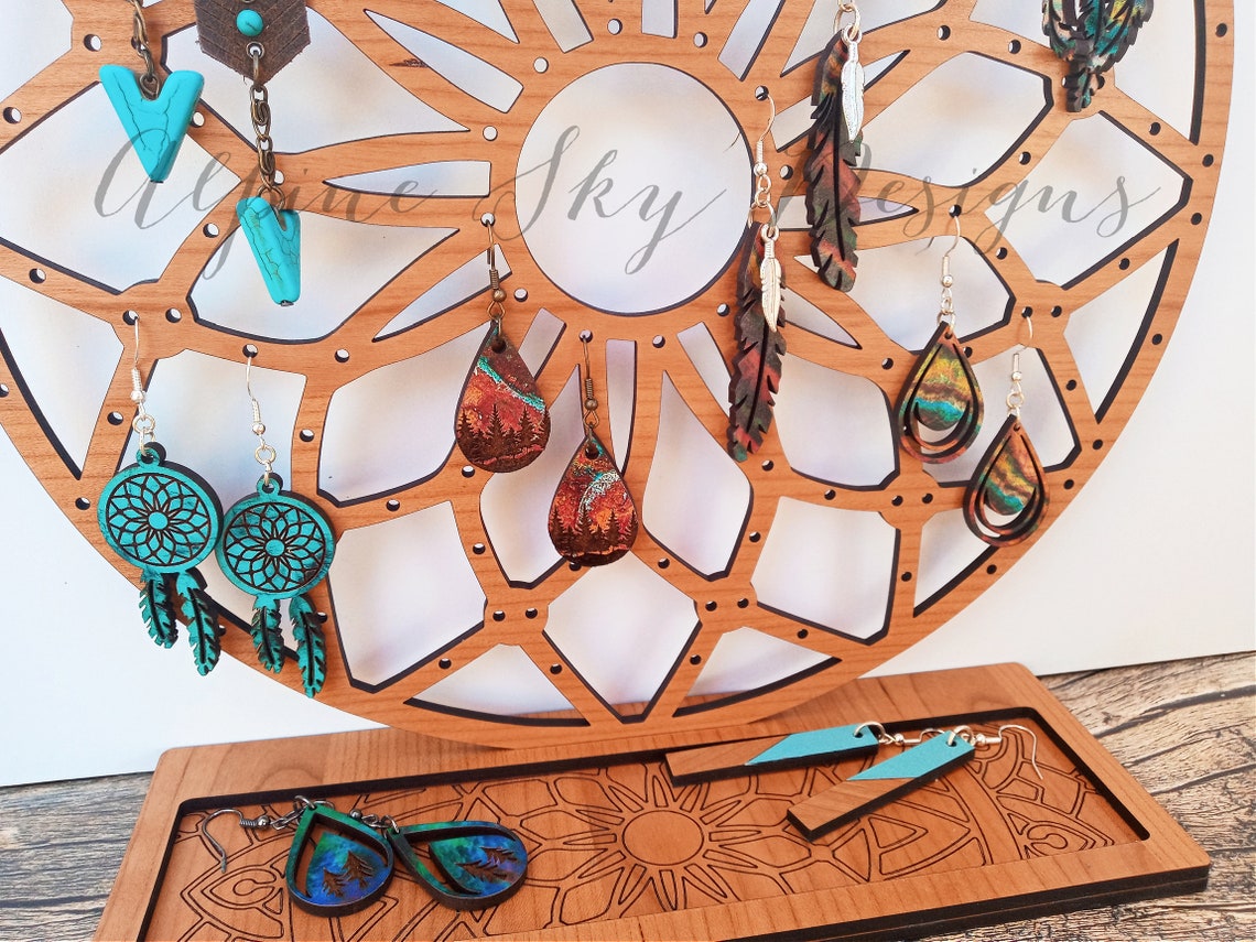 Earring Stand SVG Glowforge | Earring Stand Display SVG | Earring ...