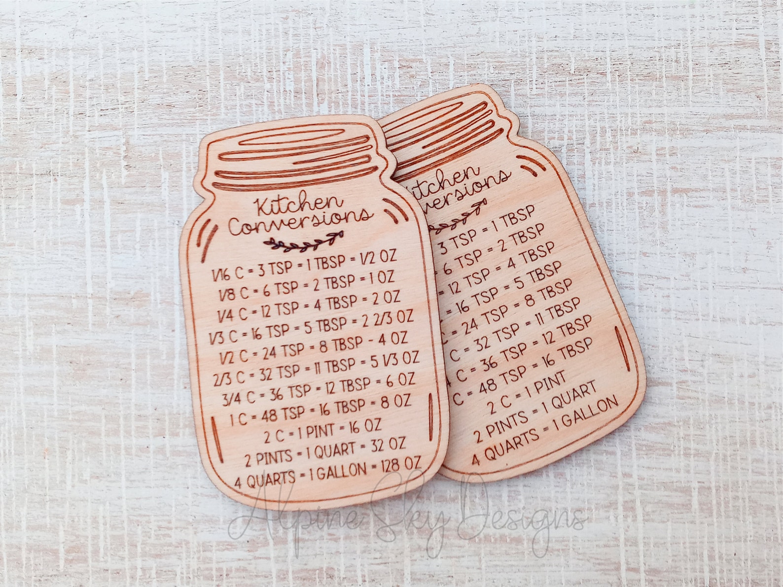 Mason Jar Magnet SVG Kitchen Conversions Magnet SVG Glowforge Mason Jar ...