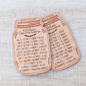 Mason Jar Magnet SVG Kitchen Conversions Magnet SVG Glowforge Mason Jar ...