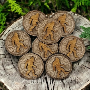 Bigfoot Magnet SVG Wood Slice SVG Bigfoot Wood Slice Magnet SVG ...