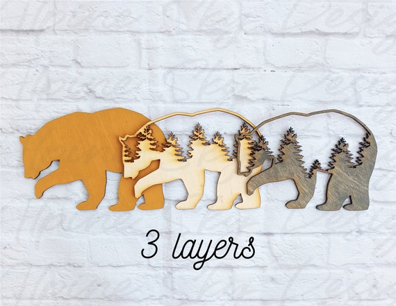 Bear Glowforge SVG Bear Laser File Glowforge SVG Files 3 Layers Bear ...