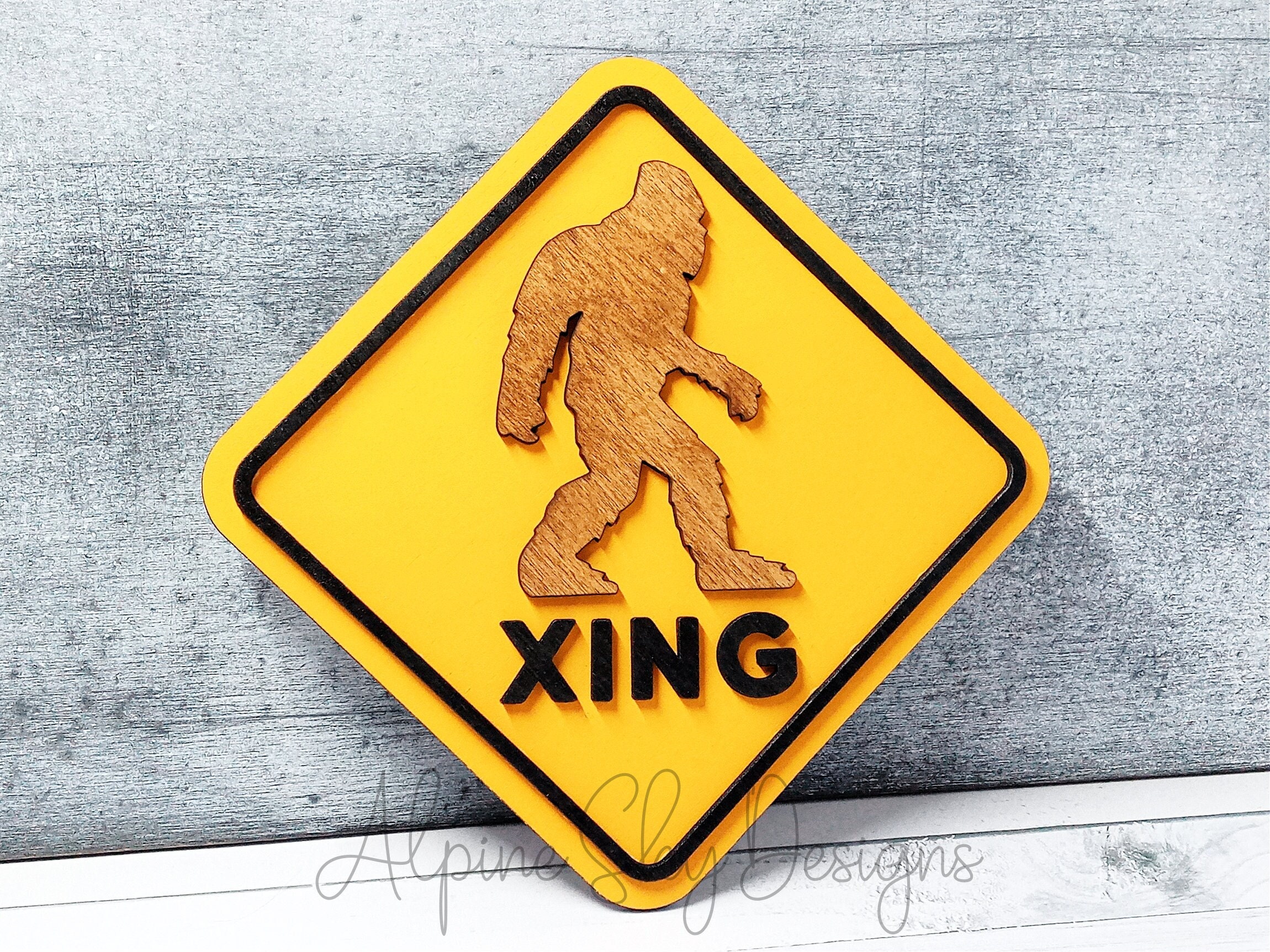 Bigfoot Crossing Sign SVG Bigfoot Sign SVG Sasquatch Crossing SVG ...