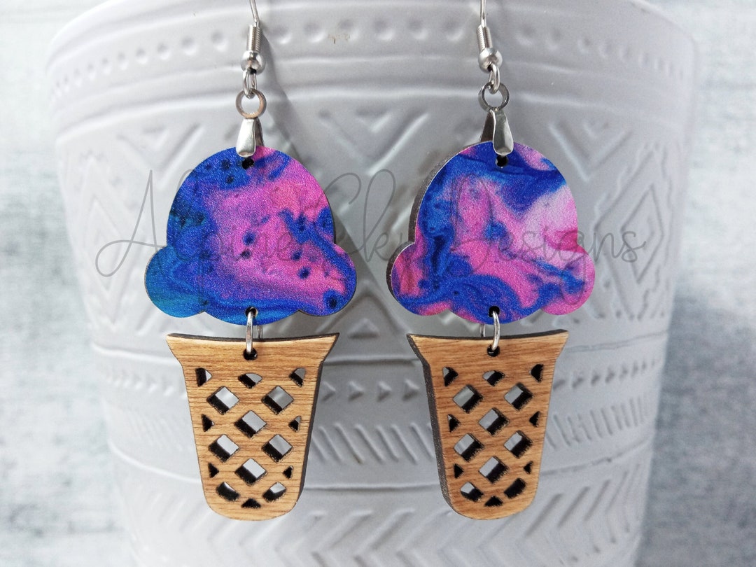 Ice Cream Earring SVG | Ice Cream Earrings SVG Glowforge | Summer ...