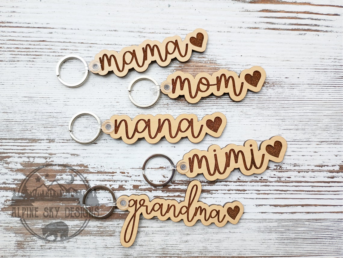 Keychain SVG Bundle Mama Keychain SVG Nana Keychain SVG Mothers Day Svg ...