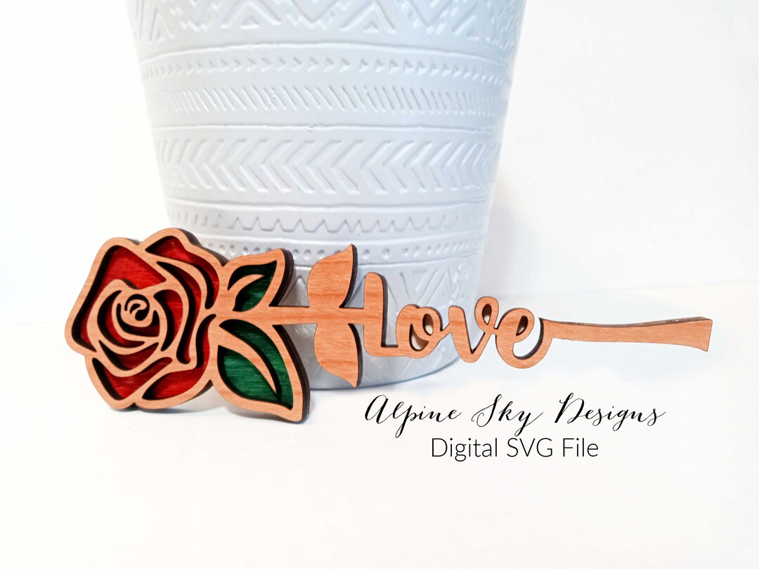 Rose SVG Glowforge | Valentines Day Rose SVG | Love Svg | Glowforge ...