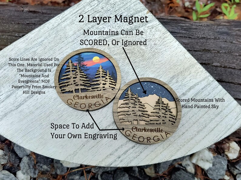Layered Fridge Magnet SVG Mountain Magnet SVG Files Mountain Fridge ...