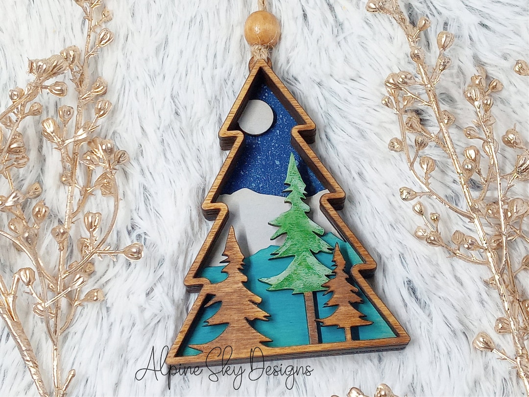 5 Layer Tree Ornament SVG | Glowforge Christmas Ornaments | Layered ...