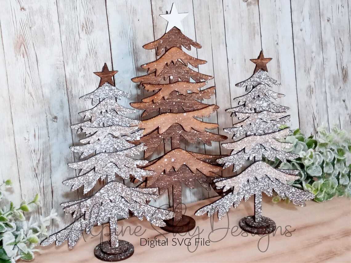 Stand Alone Trees SVG Christmas Tree SVG Files 3D Tree SVG - Etsy