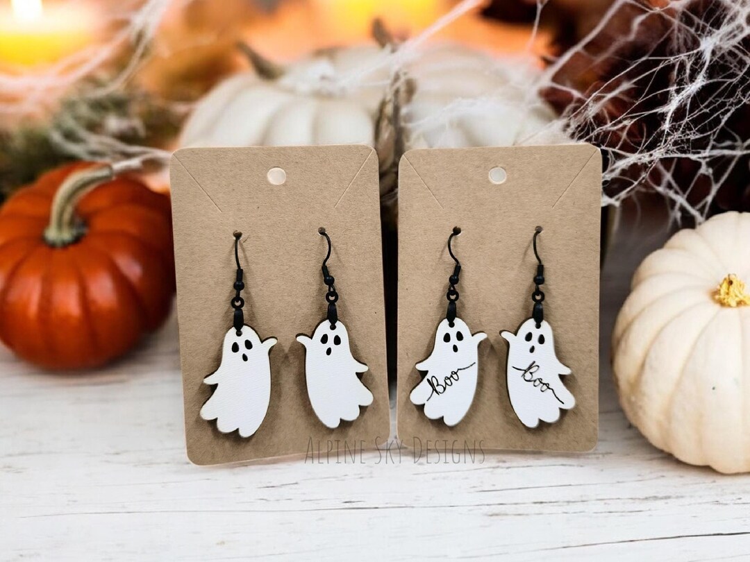 Ghost Earring SVG Glowforge Laser File Bundle of 2 Ghost Earring Files ...