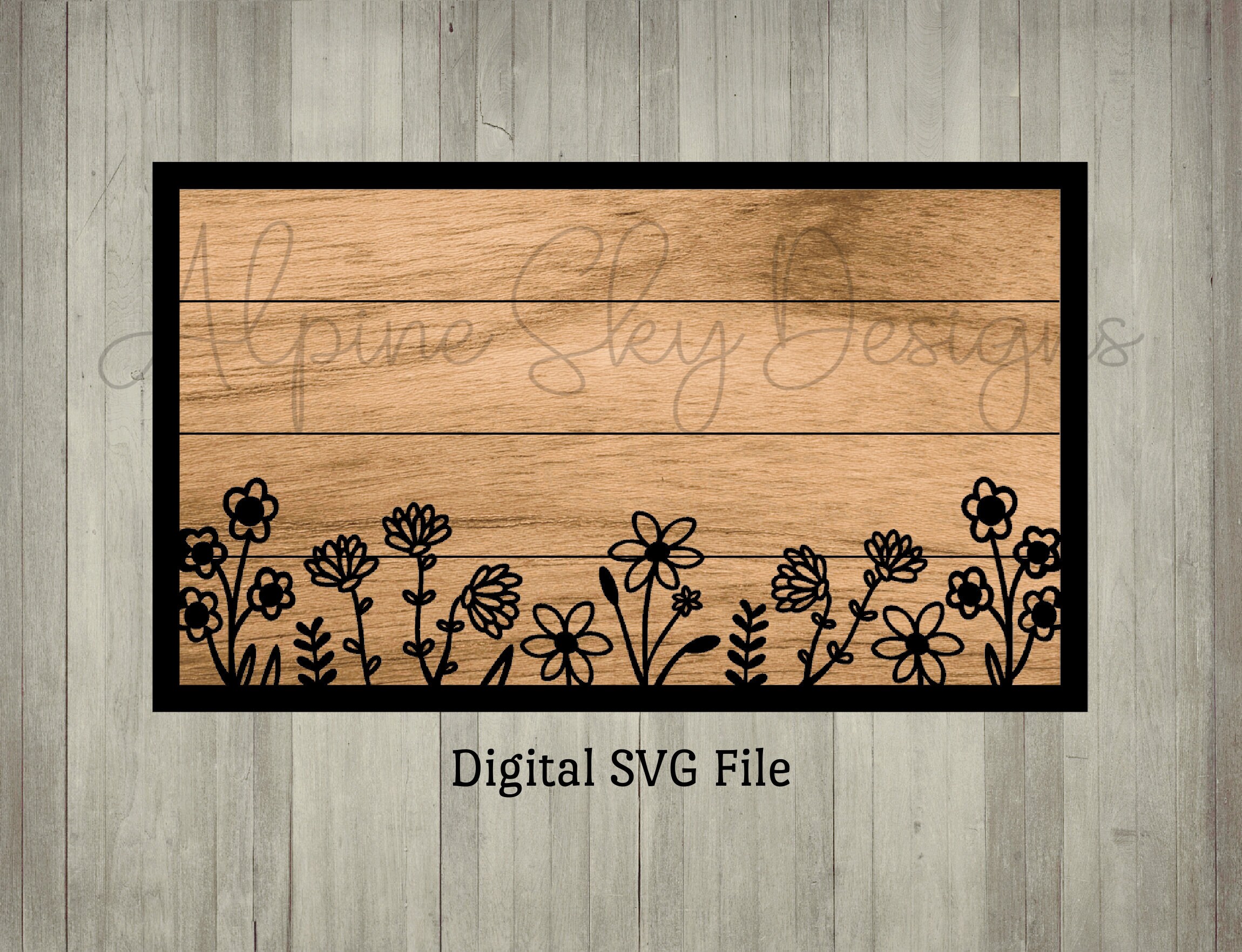 Floral Sign SVG Floral SVG Sign Glowforge Files - Etsy