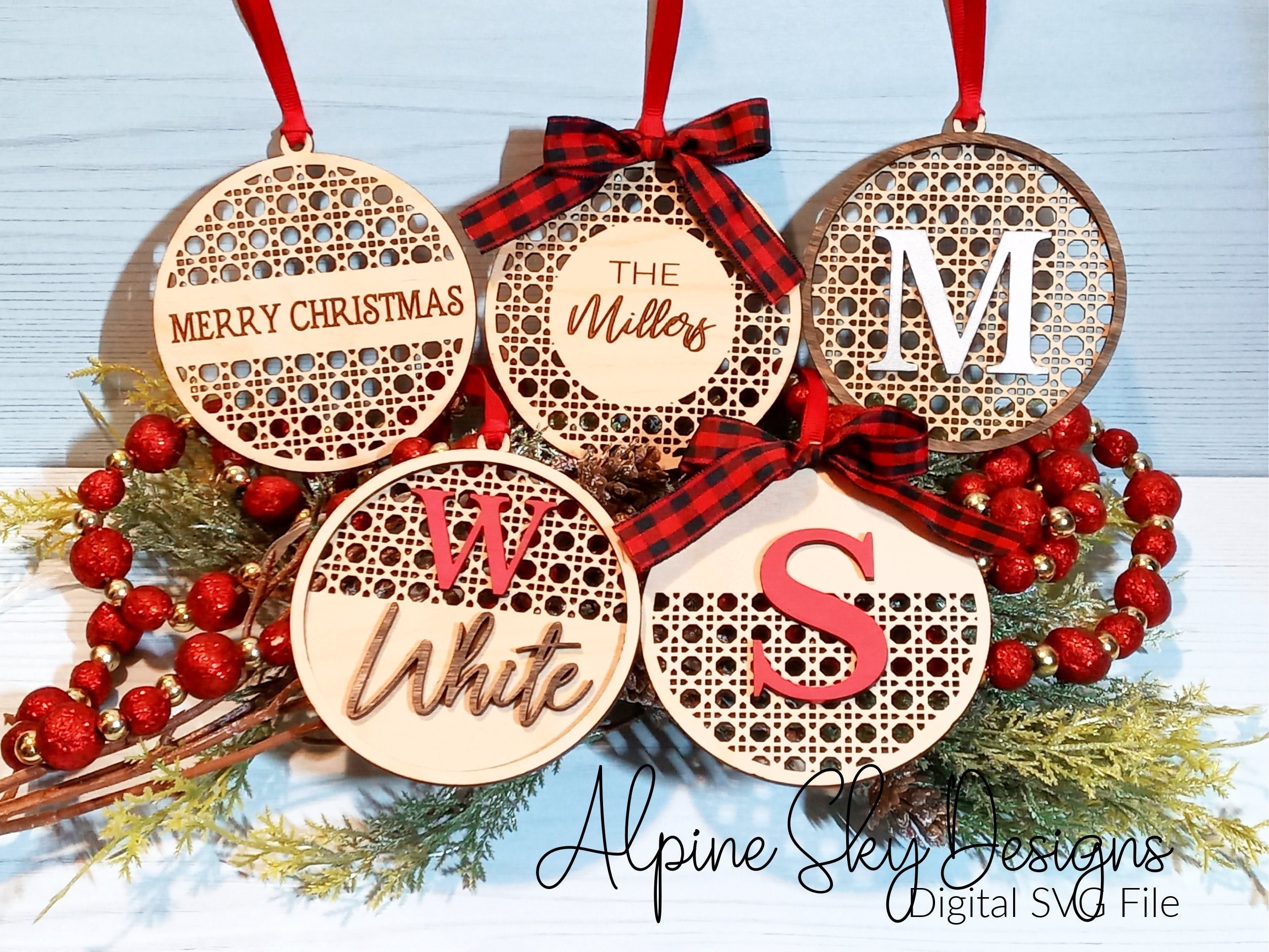 Rattan Ornament SVG Bundle | Glowforge Christmas Ornaments | Rattan ...