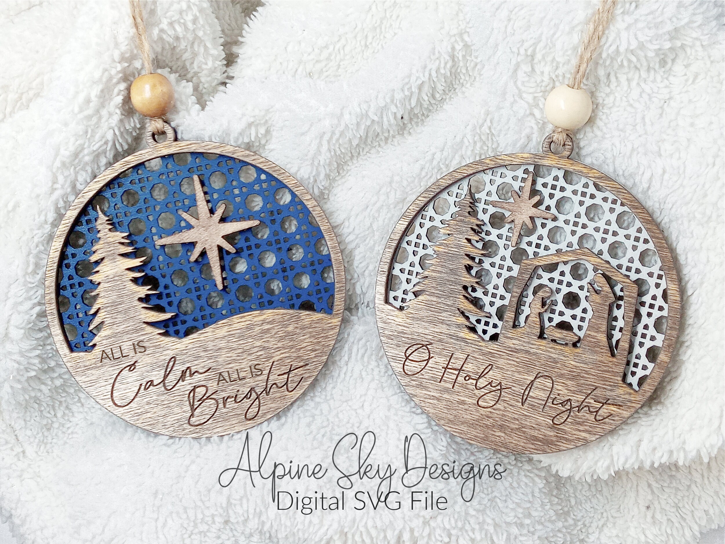 Christmas Ornament SVG Bundle Glowforge Ornament Files - Etsy