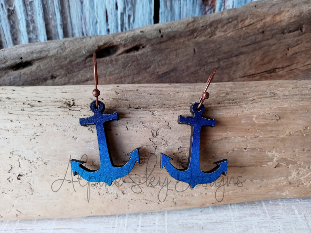 Anchor Earrings SVG Anchor Earring SVG Glowforge Laser Nautical Earring ...
