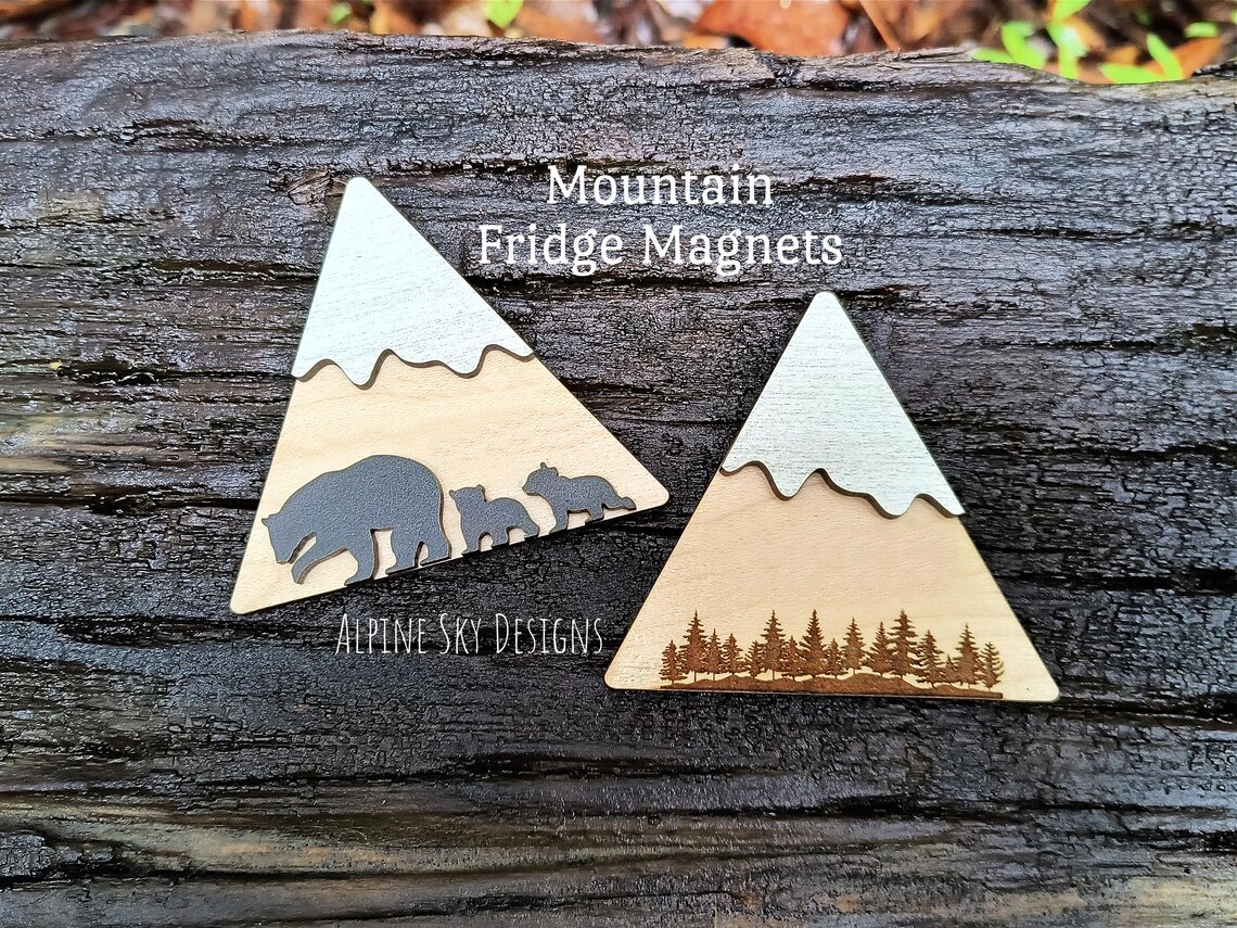 Mountain Fridge Magnets SVG Mountain Magnet SVG Laser Files Glowforge ...