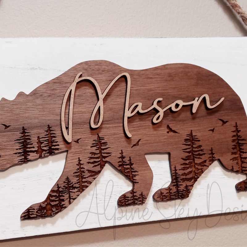 Forest Bear Nursery Sign - Etsy