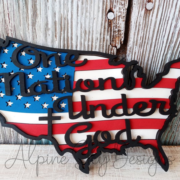 One Nation Under God Sign - Etsy