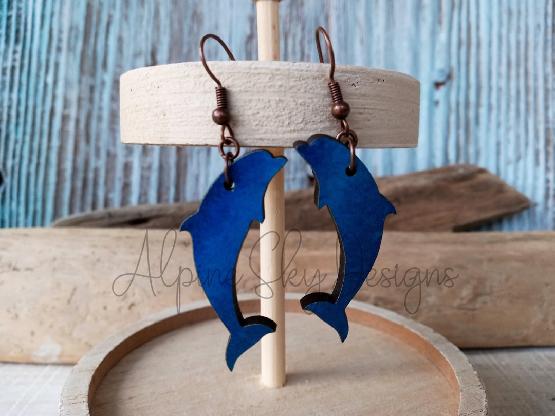 Dolphin Earrings SVG Dolphin SVG Files Dolphin Earring SVG Glowforge ...