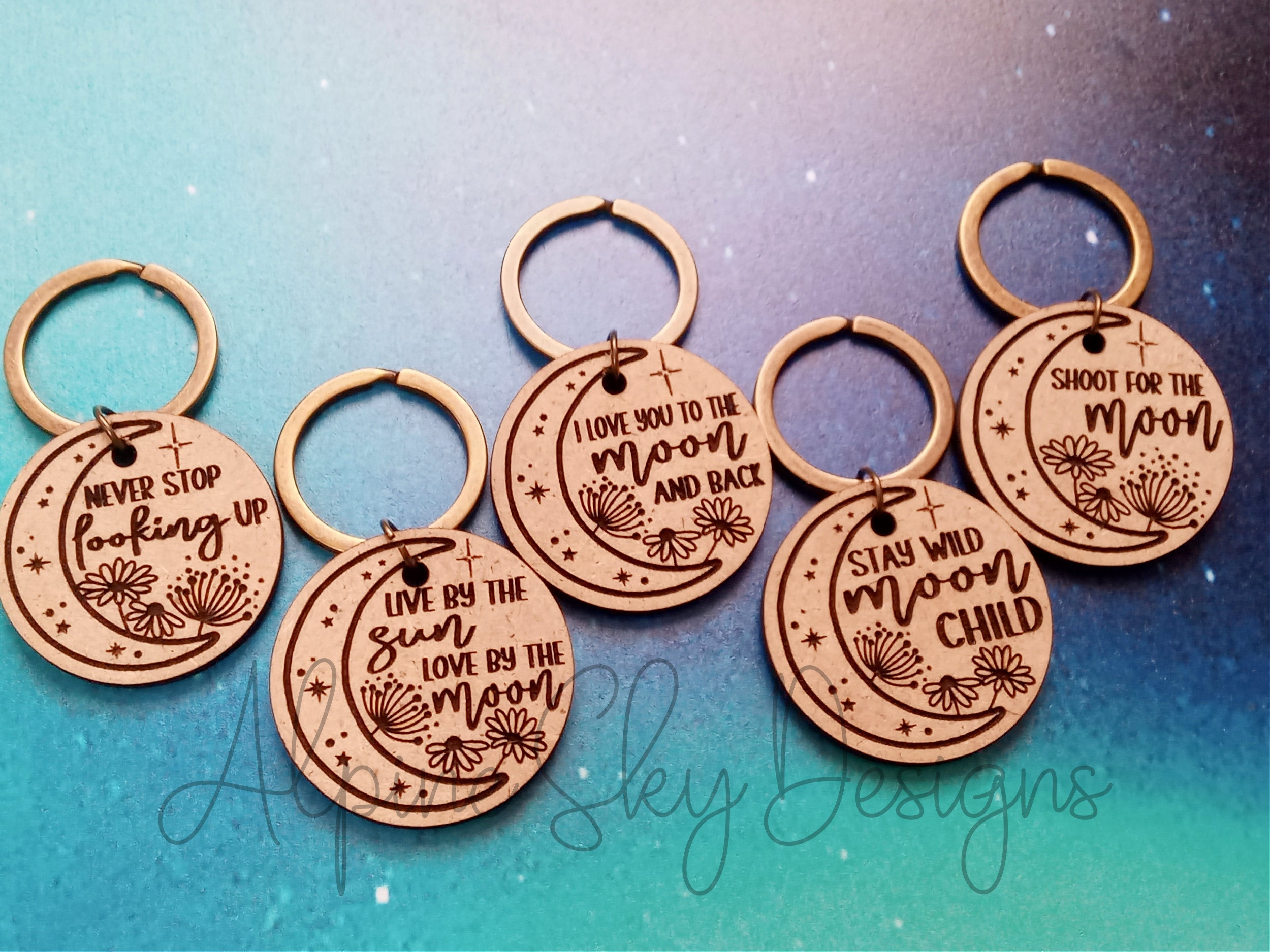 Moon Keychain SVG Bundle Glowforge Keychain Files - Etsy Canada