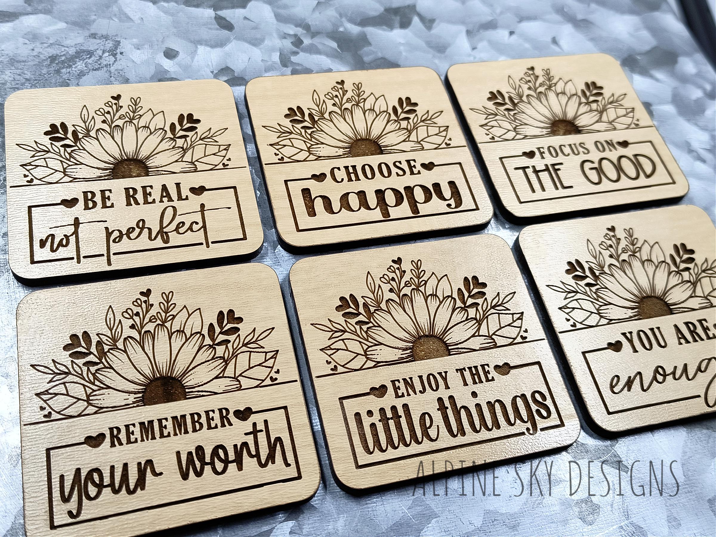 Motivational Fridge Magnets SVG Bundle Glowforge Laser Files Magnet SVG ...