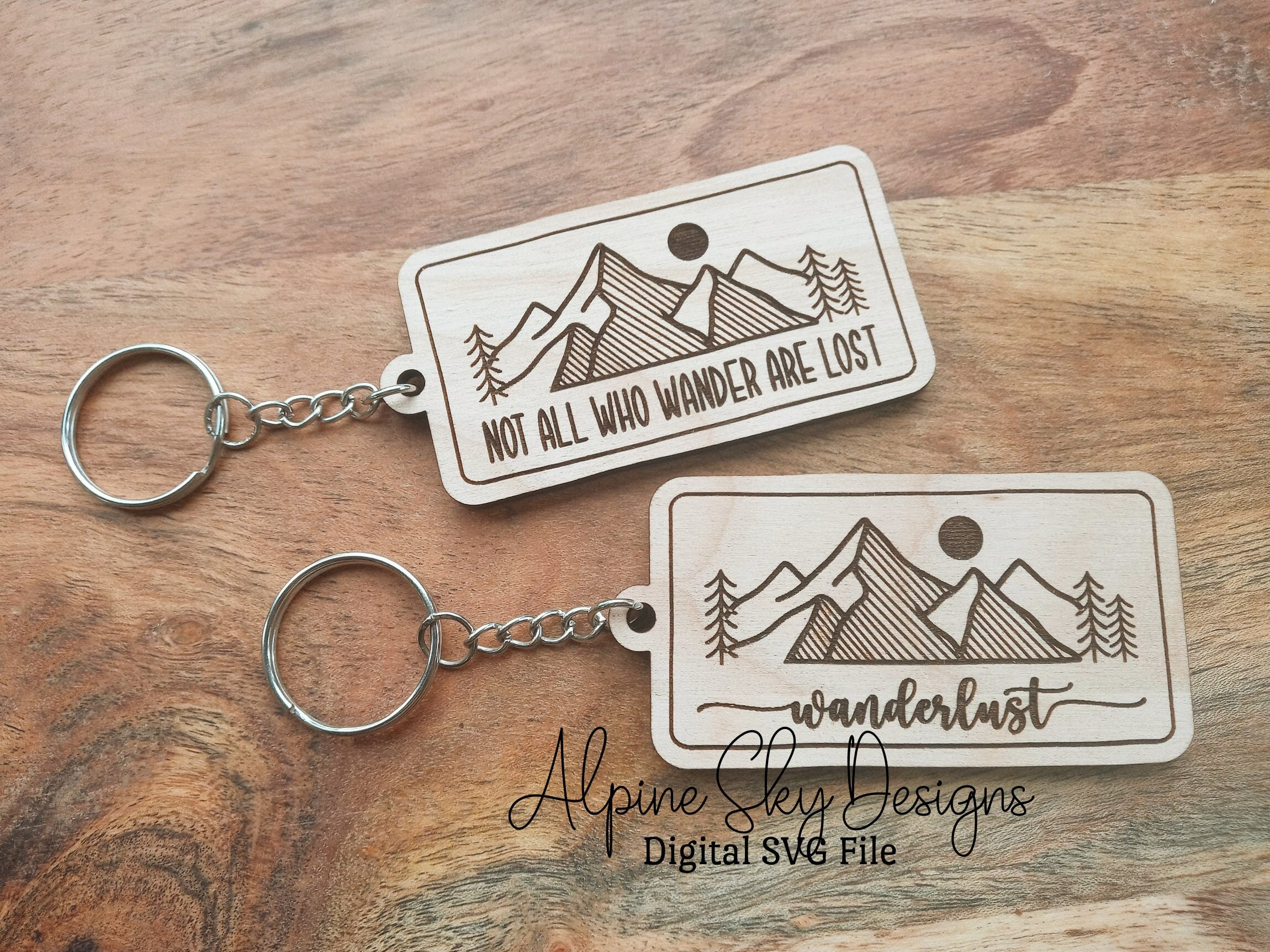 Glowforge Keychain SVG Bundle | Keychain SVG Files | Not All Who Wander ...