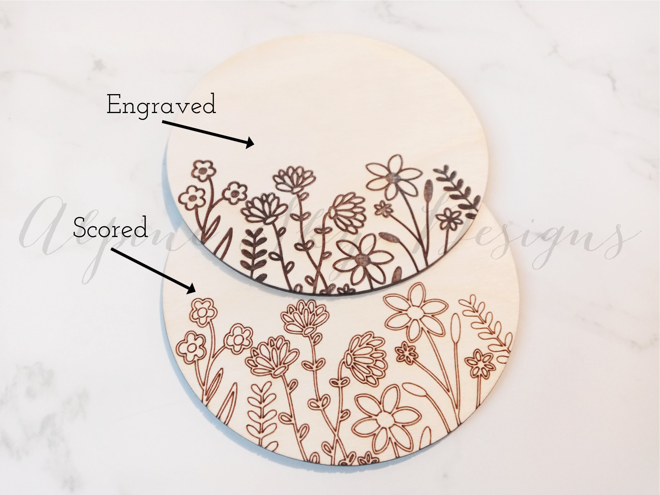 Floral Round SVG Engraved OR Scored Wildflower Round SVG - Etsy